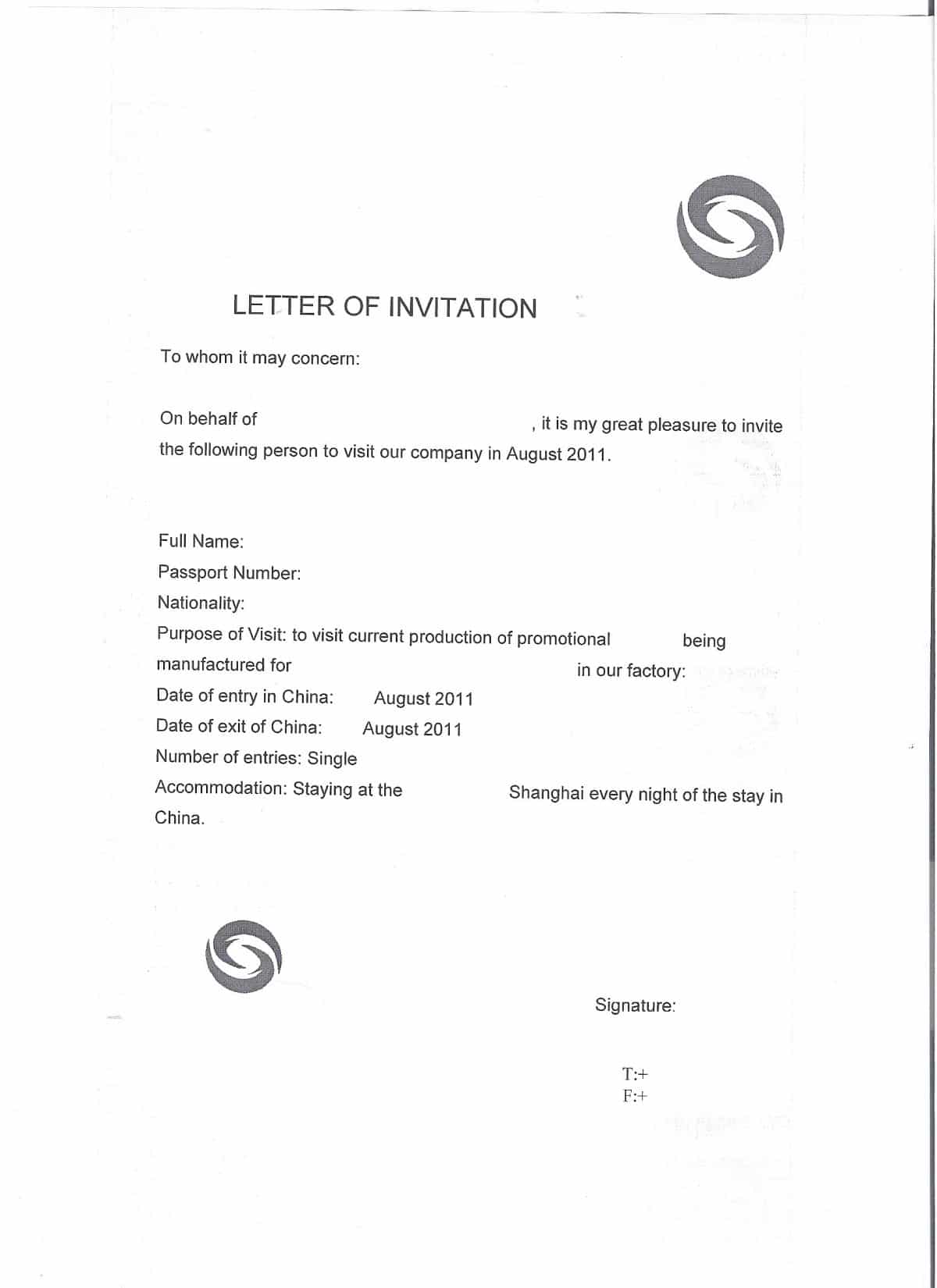 Getting A China Visa Invitation Letter For QC On Promo Gifts