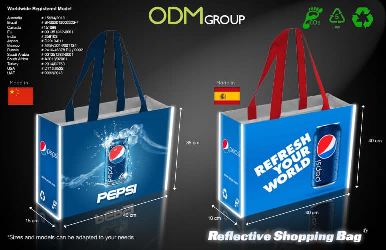 The Reflective Shopping Bag ® keeps you safe at night