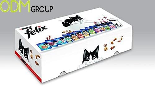 Free branded metal box when buying 12 packages of Felix