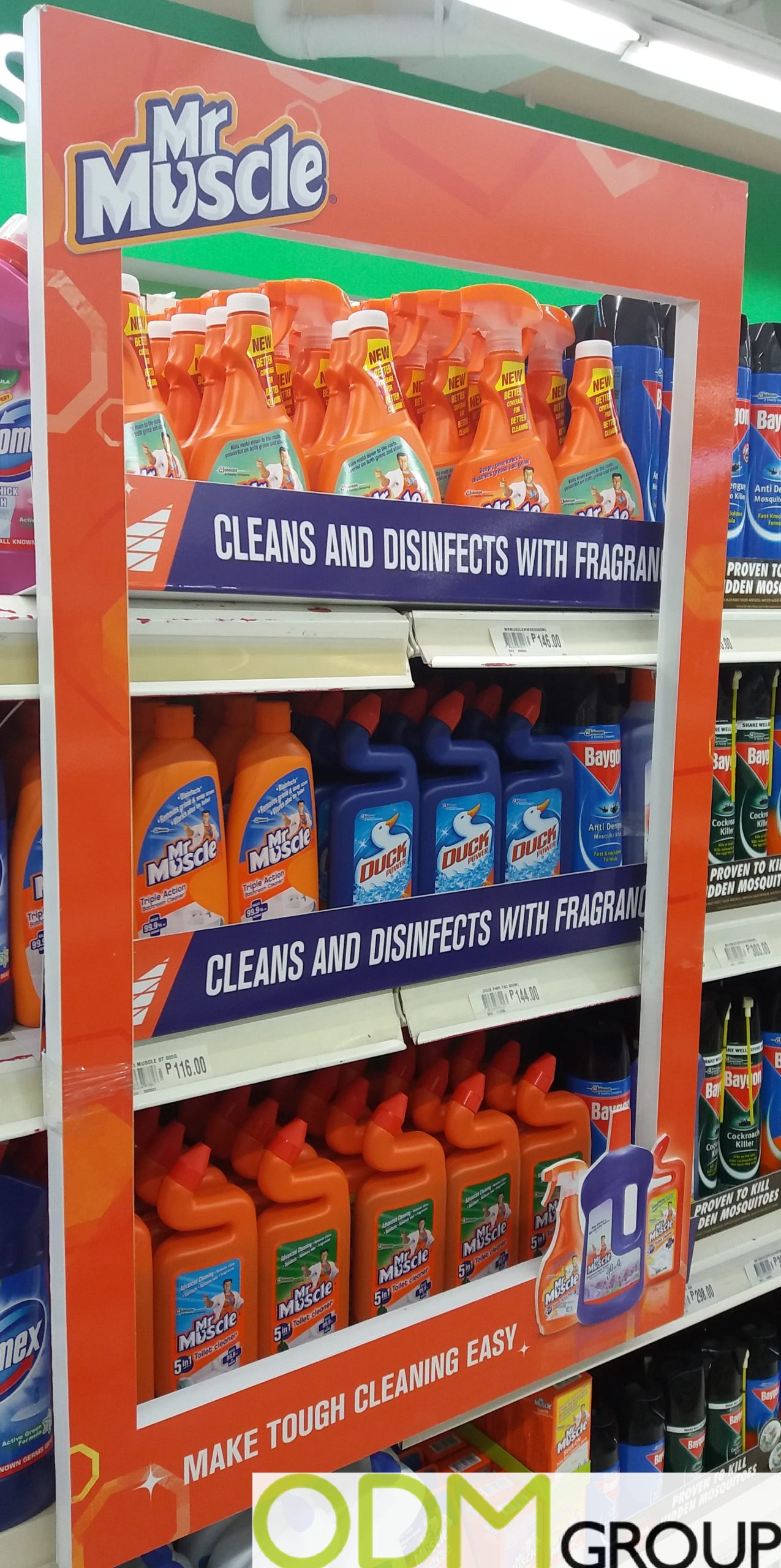 Unique on-shelf POS Display by Mr Muscle and Lysol