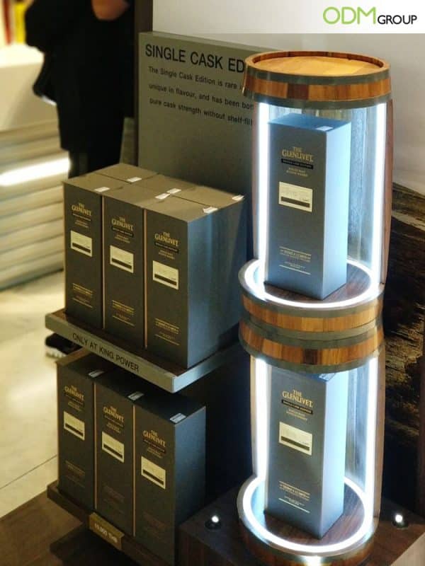 Bespoke Bottle Glorifier for Glenlivet in LED and Wood